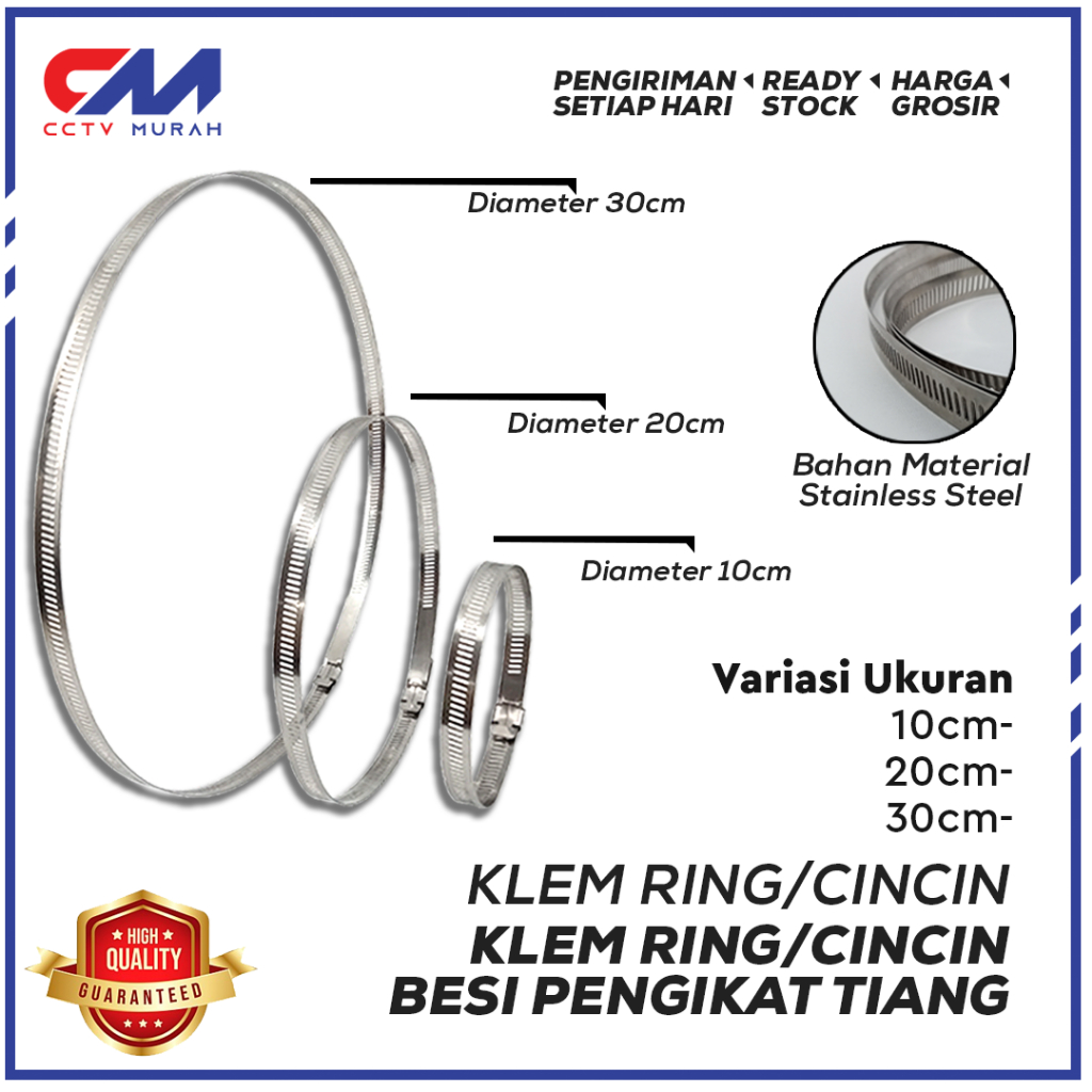 Jual Klem Ring Cincin/Pengikat Cincin Besi Tiang Ukuran 10,20,30 CM ...