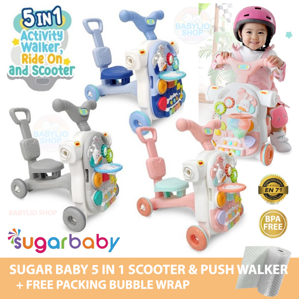 Jual Sugar Baby Activity Walker 5 in 1 Ride On Scooter Baby Push Walker ...