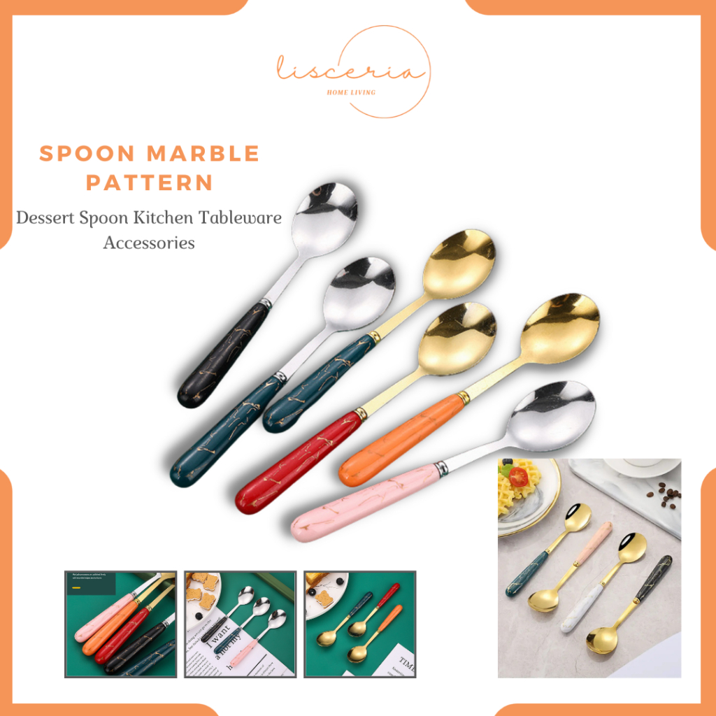 Jual [ LSC ] Sendok Sultan Marble Sendok Makan Stainless / Sendok ...