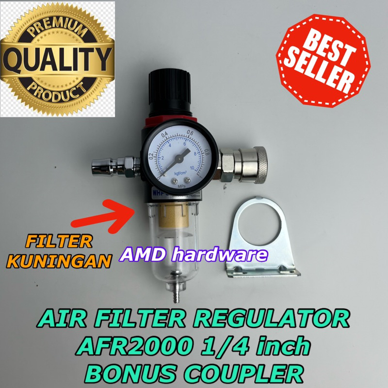 Jual Air Filter Regulator Compressor Saringan Angin SET dengan Gauge ...