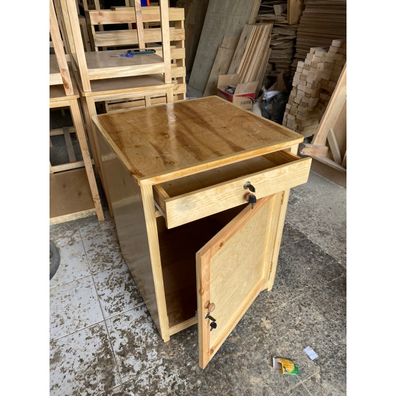 Jual MEJA kulkas mini tertutup pakai pintu + laci ukuran 60x60x80 ...