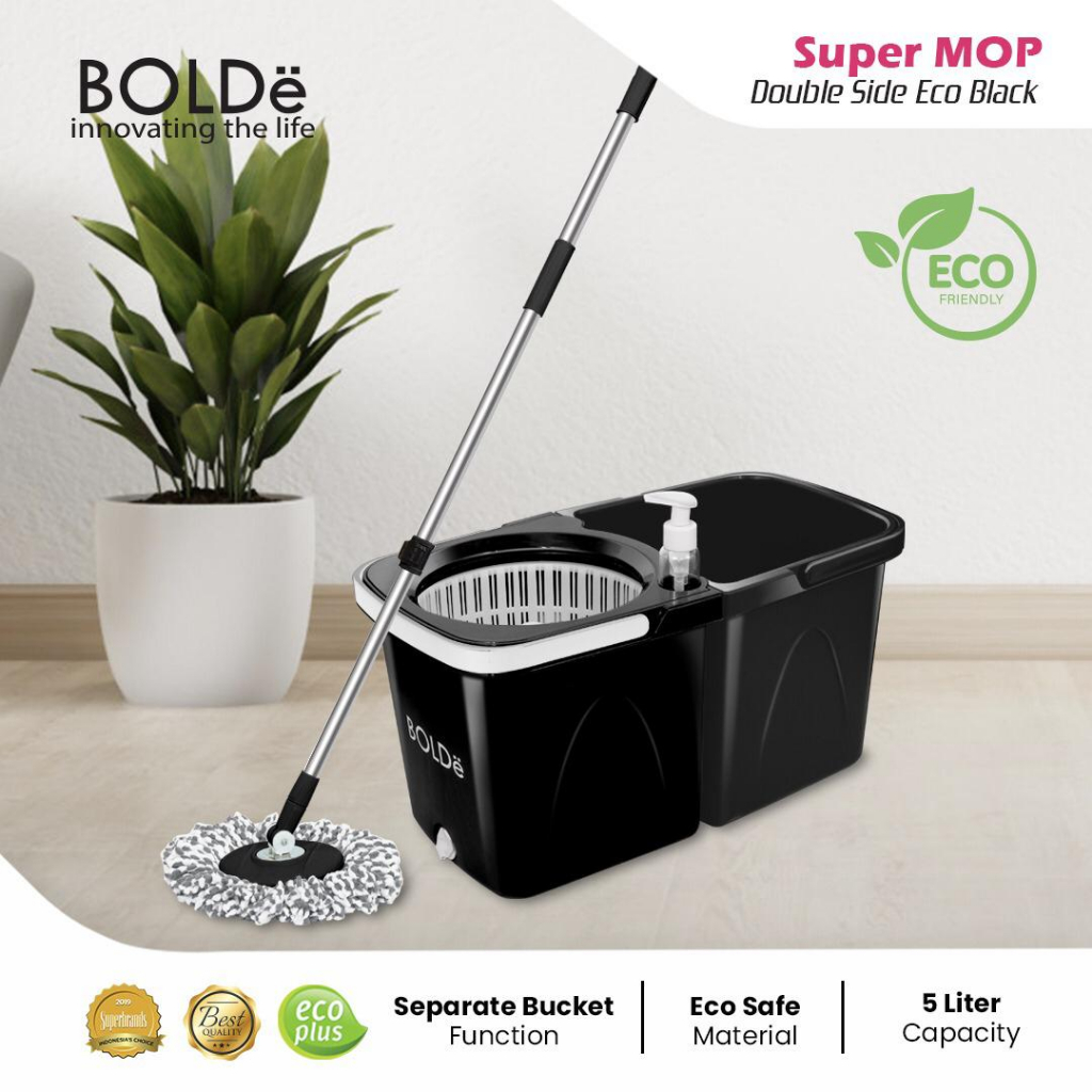 Jual BOLDe Super Mop Double Side Eco Black Edition (Alat Pel Otomatis) | Shopee Indonesia