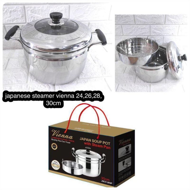 Jual Panci steamer Calypso/Vienna japanese 30Cm, 28cm | Shopee Indonesia