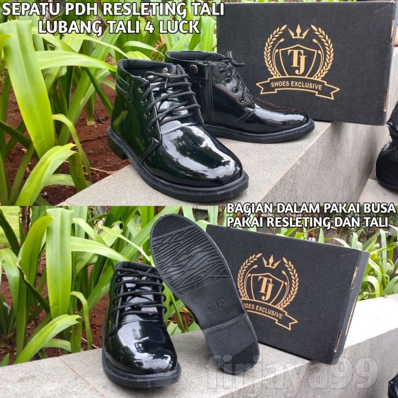 Jual sepatu pdh kulit tni ad/sepatu pdh kilap satpam security,polisi ...