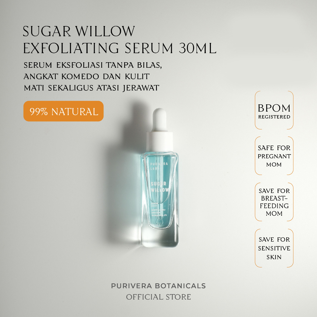 Jual Sugar Willow Exfoliating Serum - PURIVERA BOTANICALS Tanpa Bilas ...