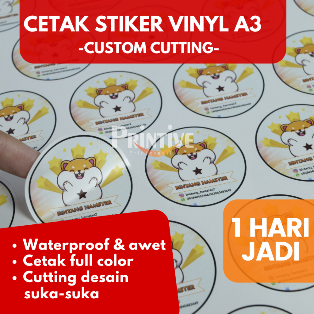 Jual Cetak Sticker Vinyl A3+/Cetak Stiker Label Kemasan Cutting ... Jual Cetak Sticker Vinyl A3+/Cetak Stiker Label Kemasan Cutting ...