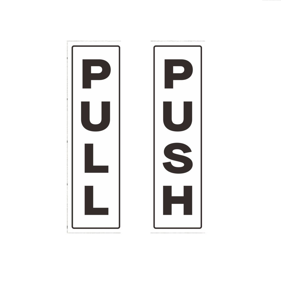 Jual Sign Sticker Rambu Pintu Push dan Pull Ukuran 5x17cm Stiker K3 ...