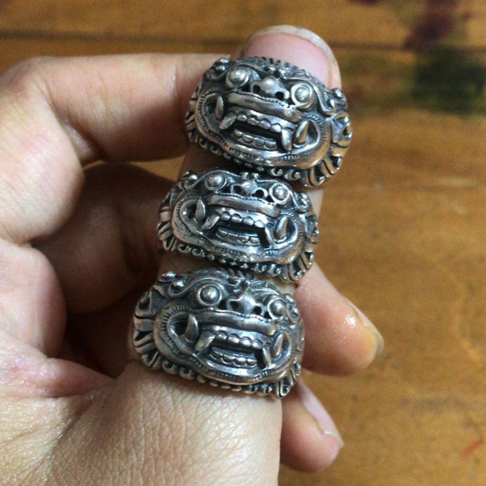 Jual Cincin Ring Perak silver Ukir Barong Rangda Lebar Asli 925 Pria ...