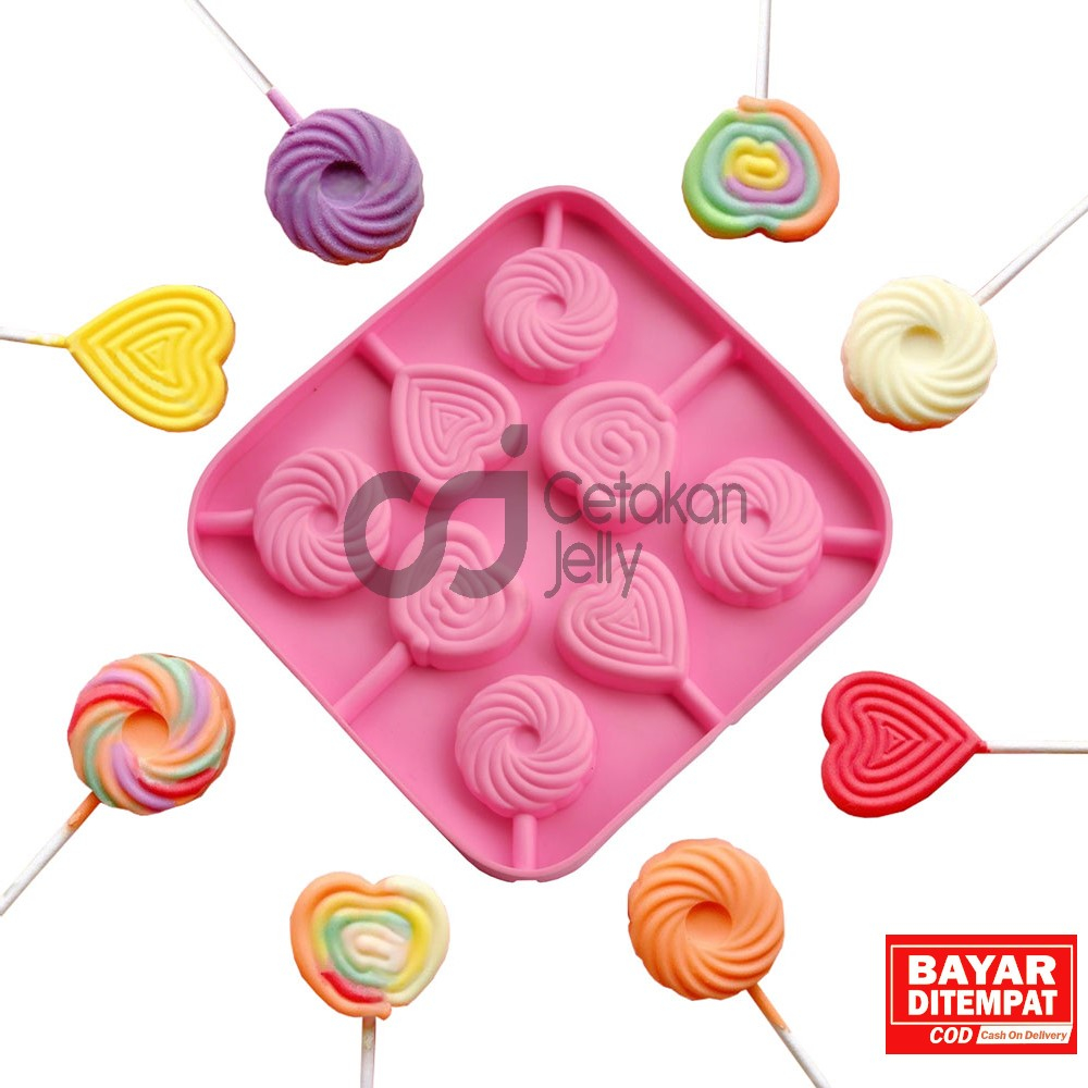 Jual CJ Cetakan Permen Gummy Coklat Jelly Lolipop Lingkar Bulat Hati ...