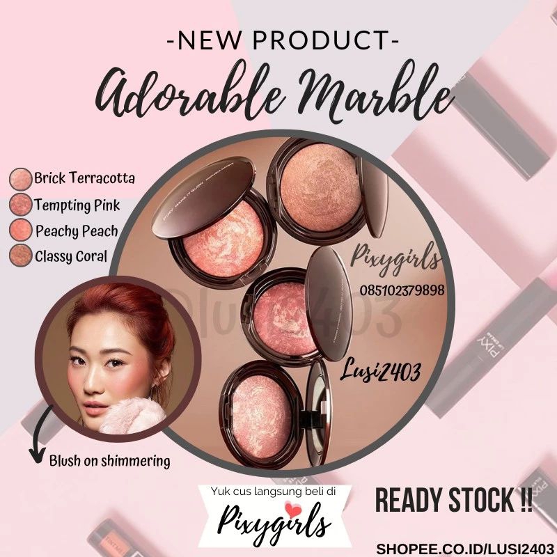 Jual PIXY Make It Glow Adorable Marble Blush On/perona pipi | Shopee ...