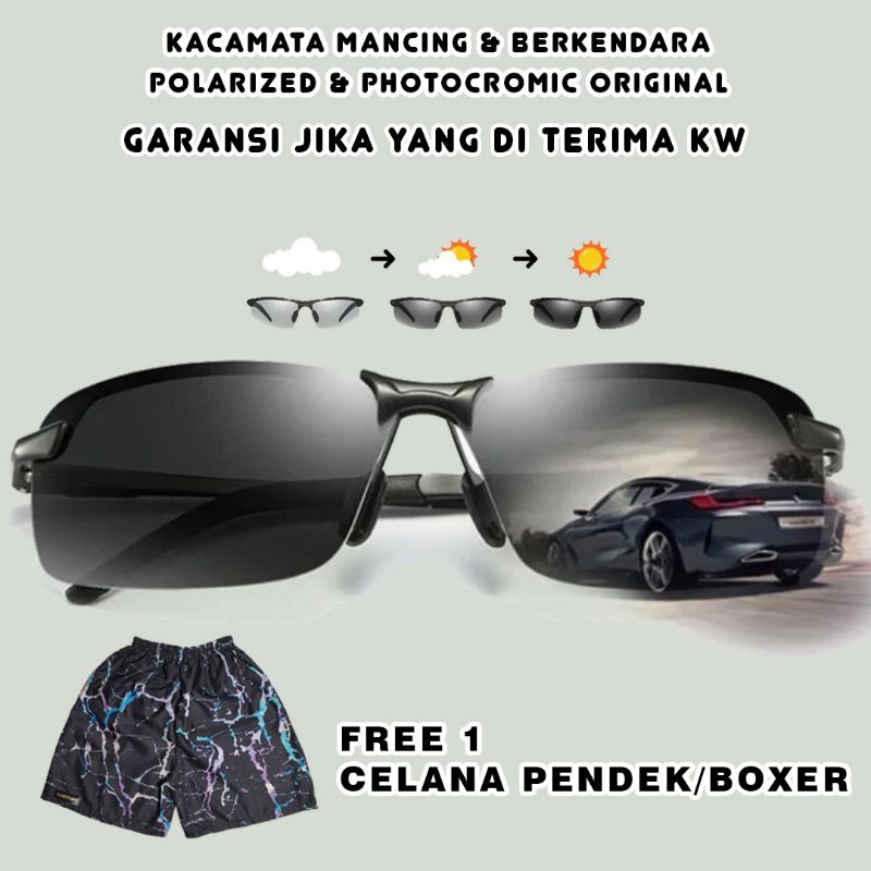 Jual Kacamata Polarized Pria Original Photocromic Polaris Siang Malam Anti Silau Paser Ikan ...