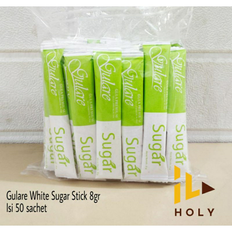 Jual Gulare White Sugar Stick 8gr (50 Sachet) Gula Pasir Stick Gula ...