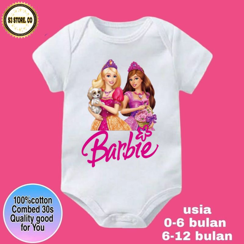 Jual BAJU BAYI JUMPER BABY BARBIE THE SERIES | LOGO BARBIE Jumper white ...