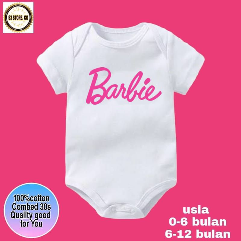Jual BAJU BAYI JUMPER BABY BARBIE THE SERIES | LOGO BARBIE Jumper white ...