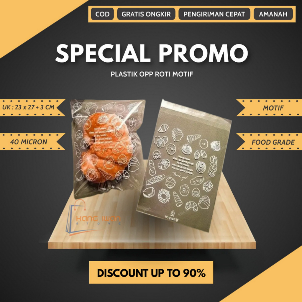 Jual SP-23 Plastik OPP Bungkus Roti Donut Bakery With Seal Kualitas ...