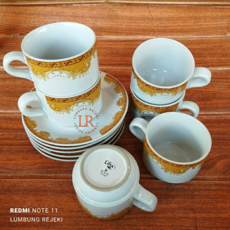 Jual CANGKIR SET KERAMIK MAHKOTA 12PCS / CANGKIR KOPI KERAMIK MAHKOTA ...