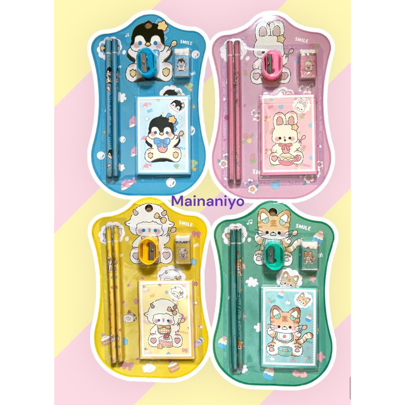 Jual Castle 5 in 1 set stationery anak sekolah paket alat tulis pensil ...