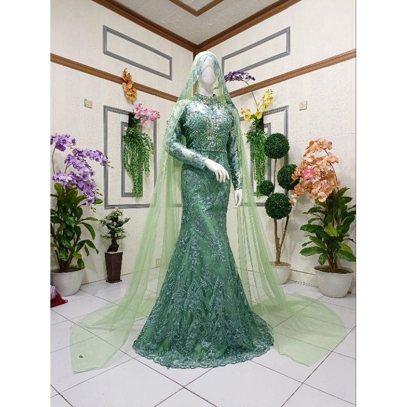 Jual gaun dress duyung manik manik aja cantik dan mur,mer | Shopee ...