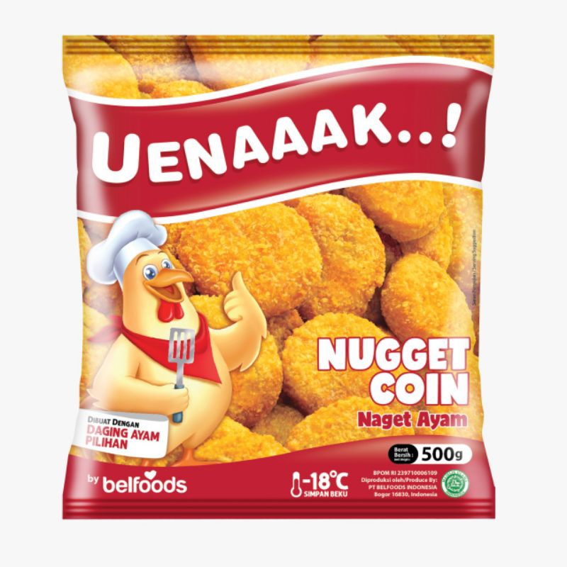 Jual Naget /nuget Ayam uenak belfoods ( frozen food) 1000gr 500gr 250gr ...