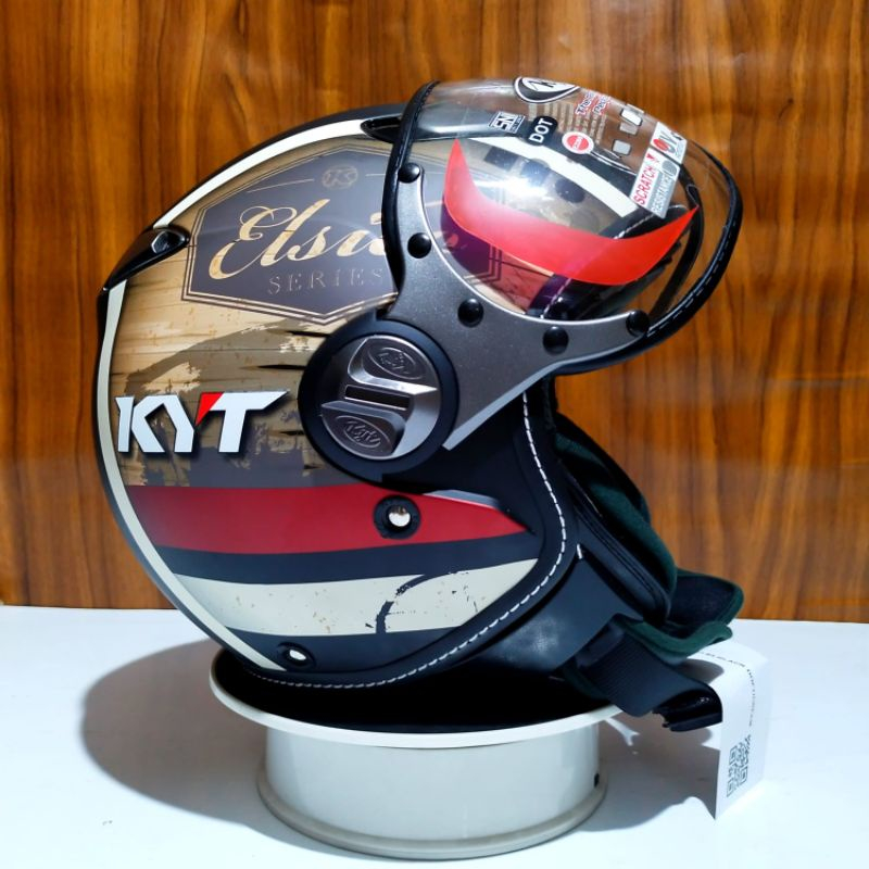 Jual HELM KYT ELSICO SERI 4 BLACK DOFT CREAM PILOT ORIGINAL | Shopee ...