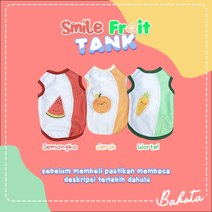 Jual Baju Kucing Edisi Smile Fruit Tank Baju Kucing untuk Kucing dan anjing / Bisa Pilih Ukuran ...