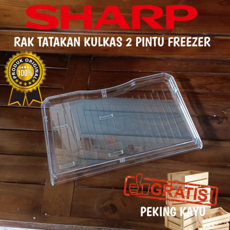 Jual RAK TATAKAN RAK SEKAT KULKAS SHARP 2 PINTU BAGIAN FREEZER UKURAN 42,5 X 26 CM ORIGINAL ...