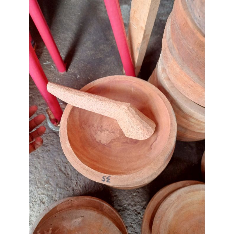 Jual 1 Set Ulek Kayu Ulekan Sambal Ulekan Terasi | Shopee Indonesia