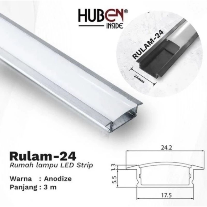 Jual Cover Lampu Aluminium Led Strip3m / 300 cm Tapeguard Led Light ...