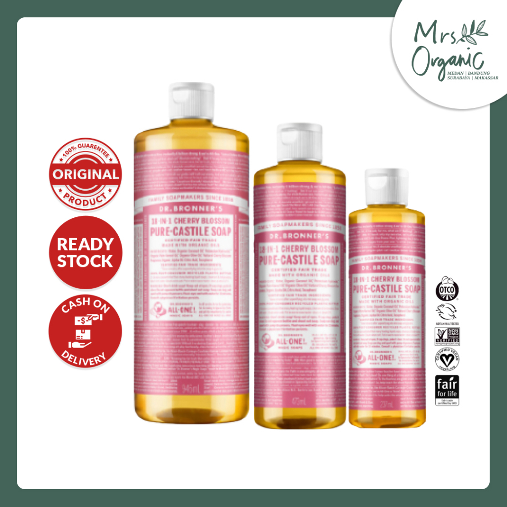 Jual Cherry Blossom Pure Castile Liquid Soap Dr. Bronner's 237ml 473ml 946ml | Shopee Indonesia