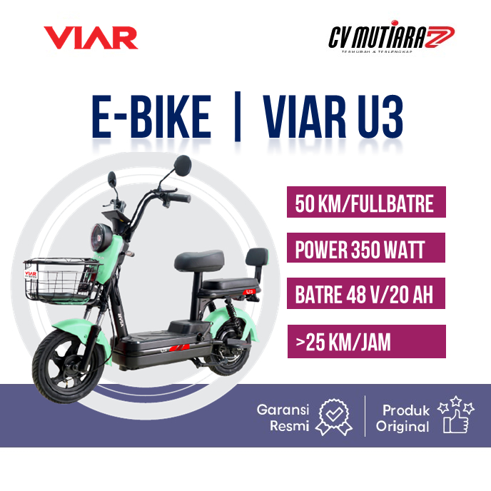 Jual SEPEDA LISTRIK - VIAR U3 - GARANSI RESMI | Shopee Indonesia