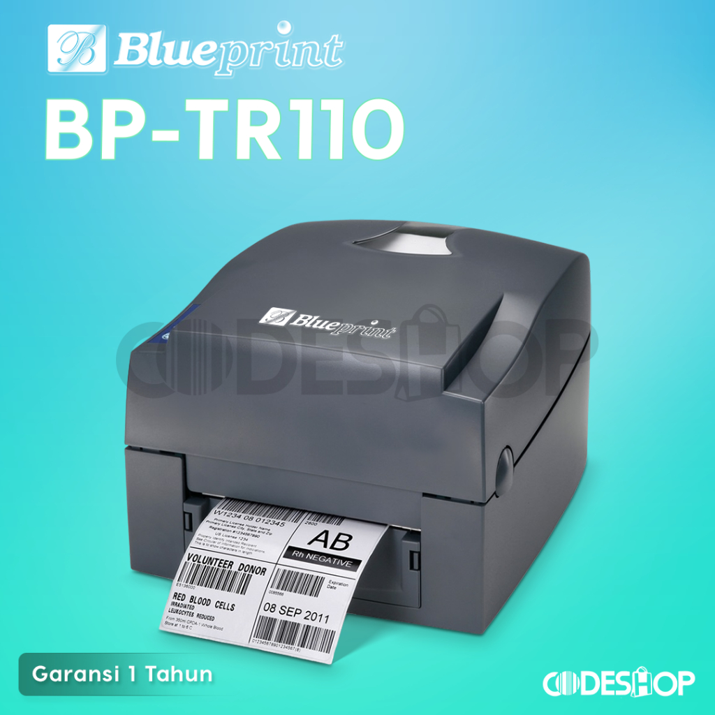Jual PRINTER LABEL BARCODE THERMAL BLUEPRINT BP-TR11 BP TR110 | Shopee ...