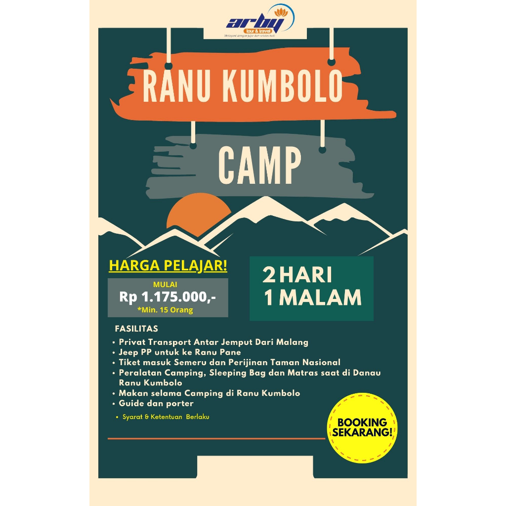 Jual PAKET TRIP RANU KUMBOLO 2 HARI 1 MALAM | Shopee Indonesia