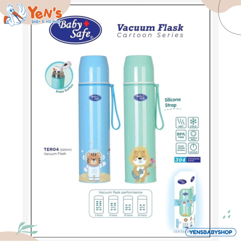 Jual BABY SAFE Vacuum Flask 500ml - TER04 Blue, Green | Shopee Indonesia
