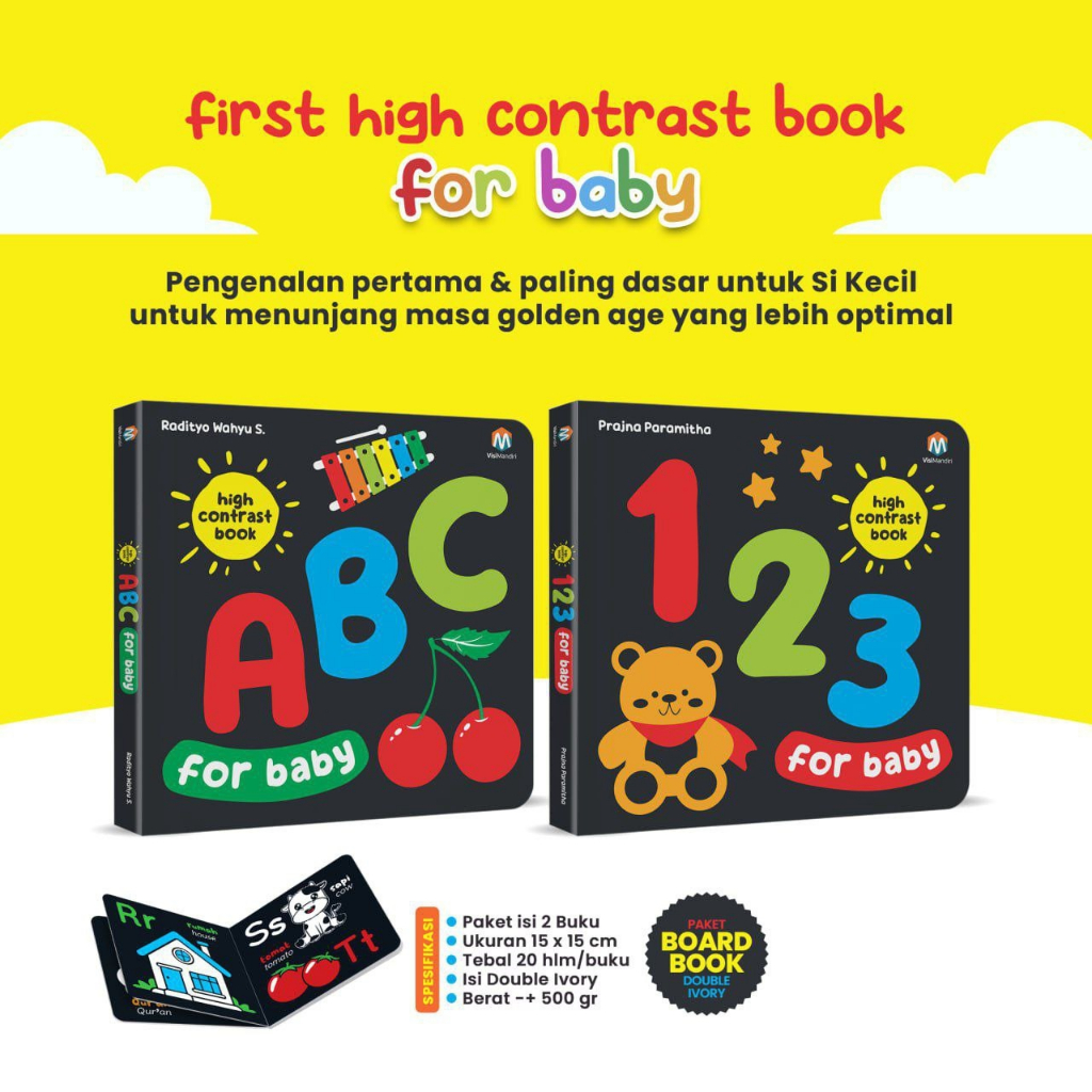 Jual ZIYADBOOKS buku ABC 123 FOR BABY HIGH CONTRAST official soft BOOK ...