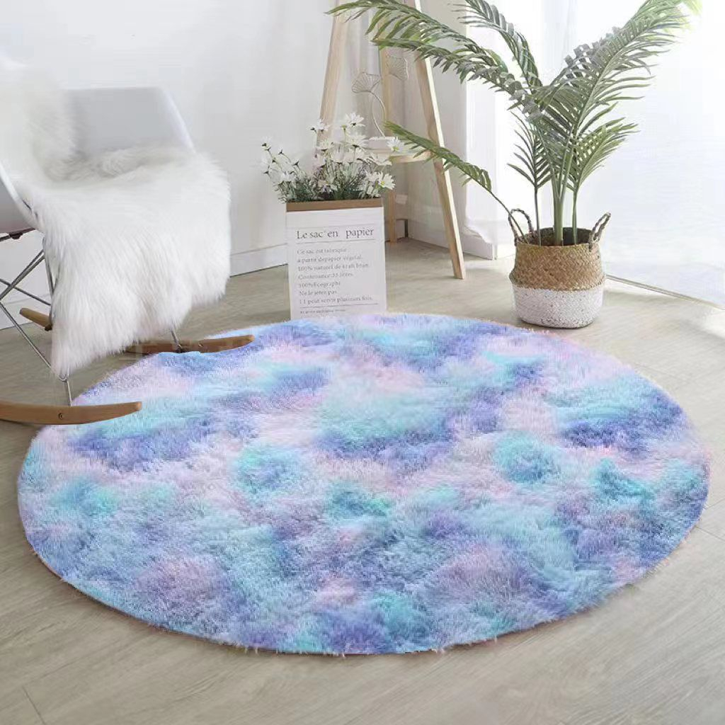 Jual Karpet Bulat Ombre & Motif Warna Diamater 100cm/Karpet Bulu Lantai ...