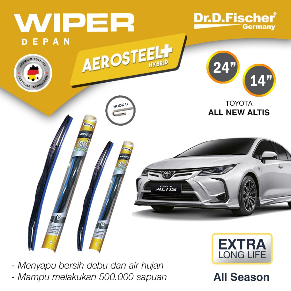 Jual Dr D Fischer Wiper AEROSTEEL HYBRID TOYOTA ALTIS (E140, E150, E170 ...