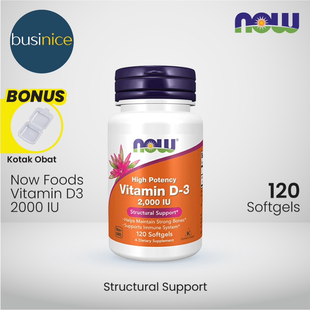 Jual Now Foods Vitamin D3 2000 IU 120 Softgels D3 2,000IU Vit D 2000 IU | Shopee Indonesia