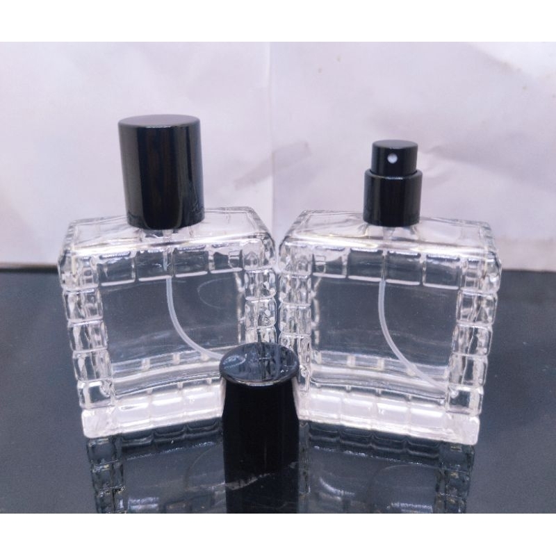 Jual BOTOL ALEXA BLACK 50 ML. BOTOL KOSONG PARFUM SPRAY KACA DRAT ...