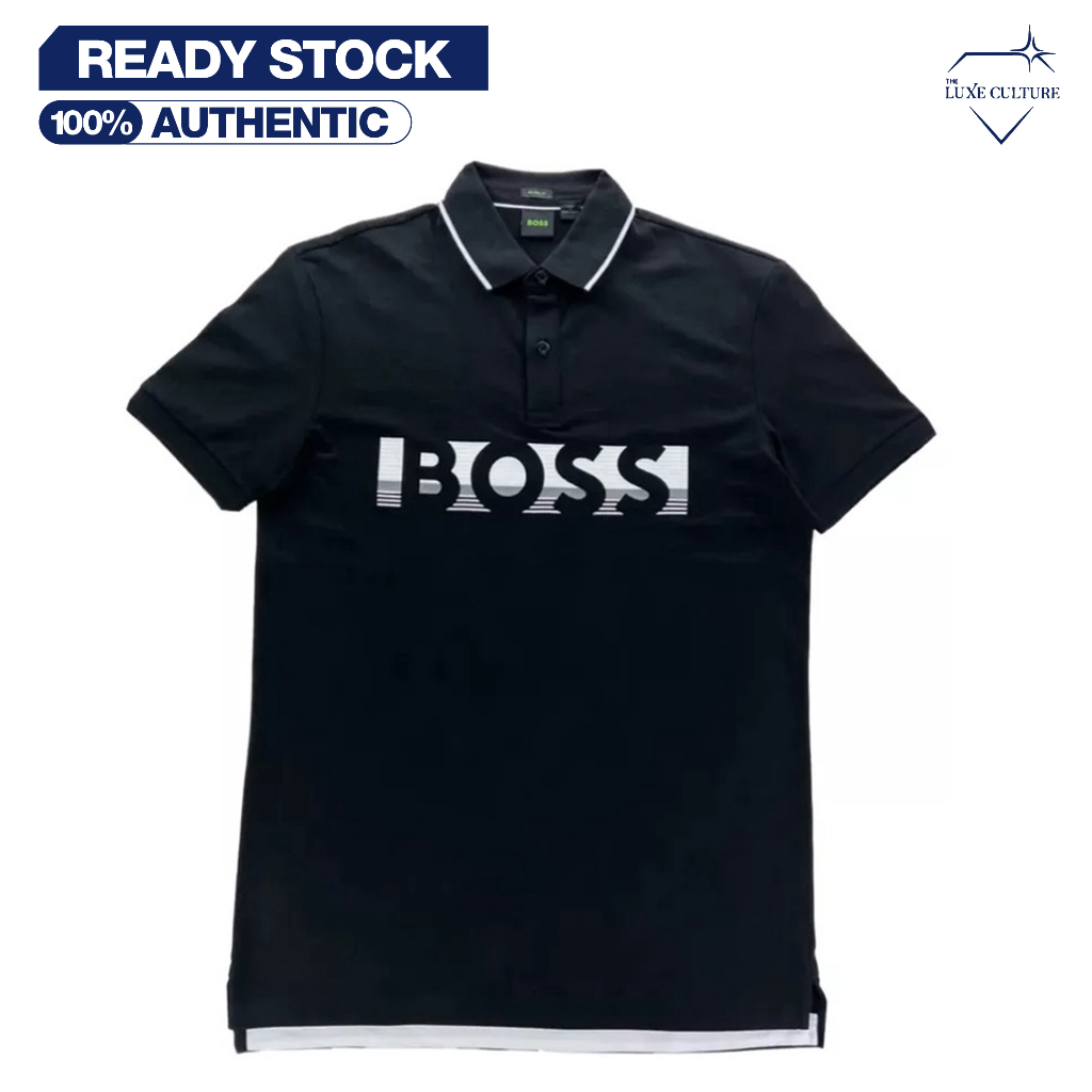 Jual Hugo Boss Artwork Logo Black Polo / Kaos Kerah Pria Branded ...