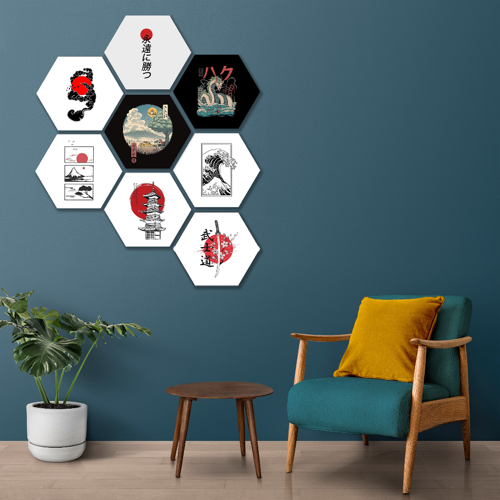 Jual HIASAN DINDING HEXAGONAL JEPANG AESTHETIC / POSTER KAYU / WALL ...