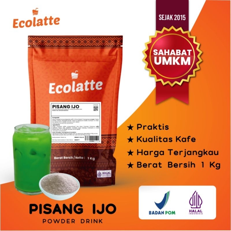 Jual PISANG IJO ECOLATTE BUBUK MINUMAN 1 KG PREMIUM POWDER DRINK ENAK ...