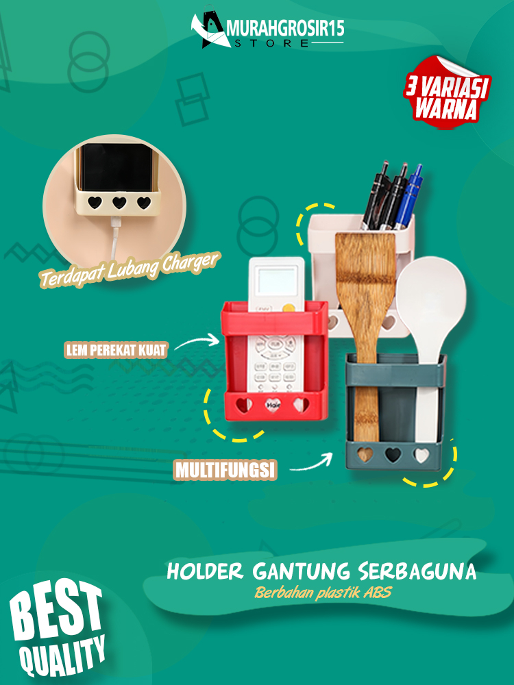 Jual Rak Holder Tempel Dinding 2IN1 / Kotak Penyimpanan Tempat Charger ...