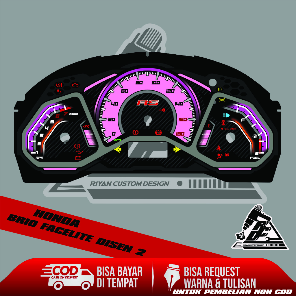 Jual PAPAN SPEEDOMETER CUSTOM HONDA BRIO FACELITE DISEN 2 PANEL SPIDO ...
