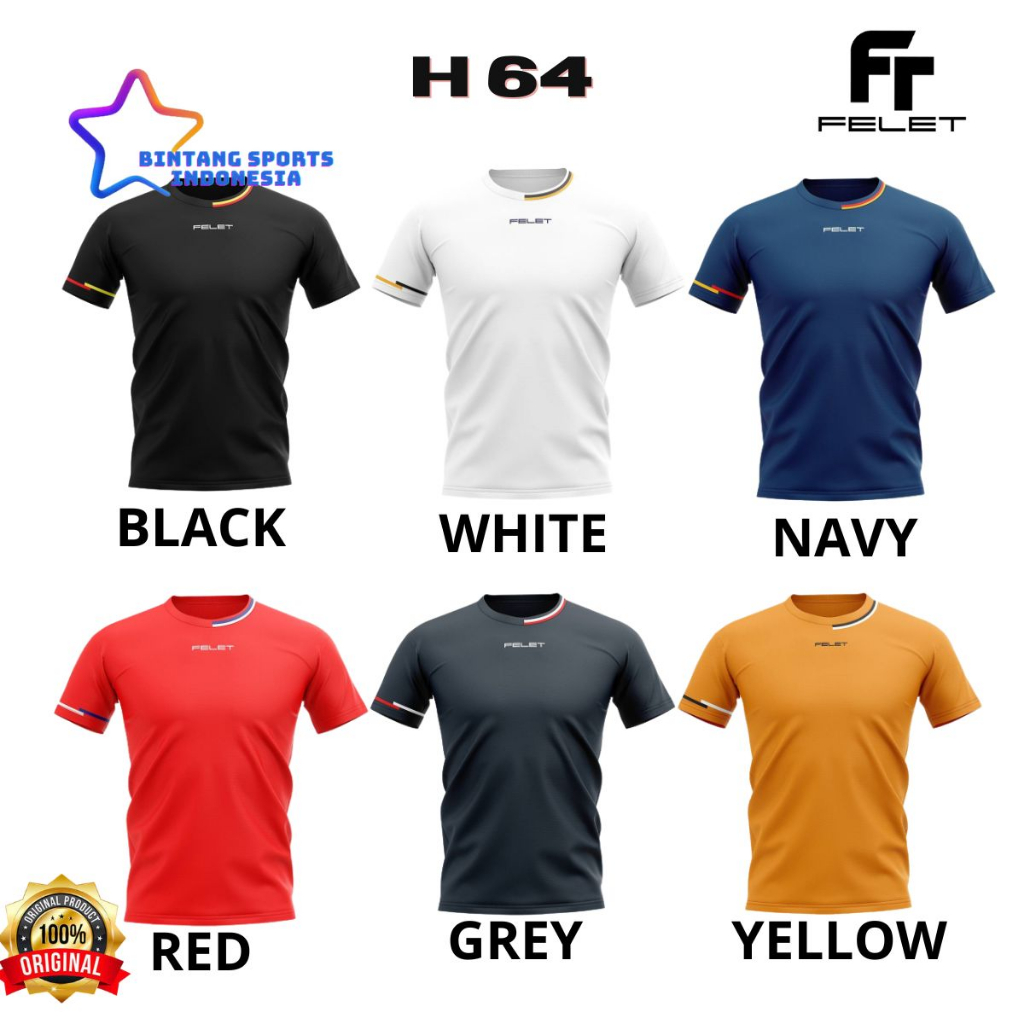 Jual BAJU FELET BADMINTON BULUTANGKIS JERSEY FELET H64 H 64 ORIGINAL ...