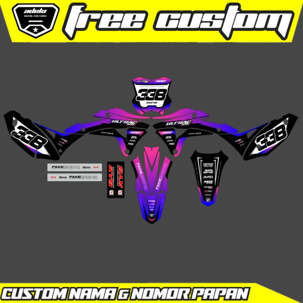 Jual Decal Stiker Klx Gordon Full Body Hitam-Putih-Ungu Bisa Custom ...