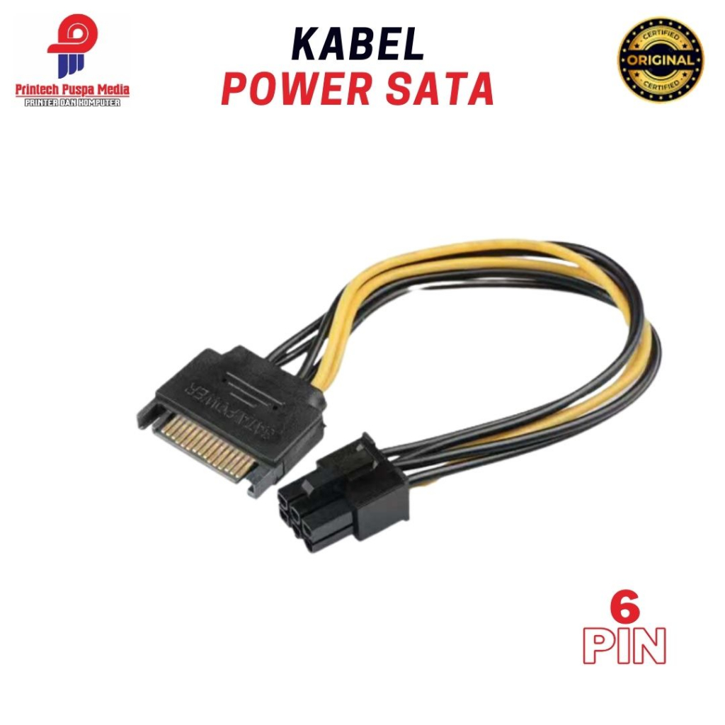 Jual Kabel Power 6 pin to SATA Converter Adapter VGA Cable | Shopee ...