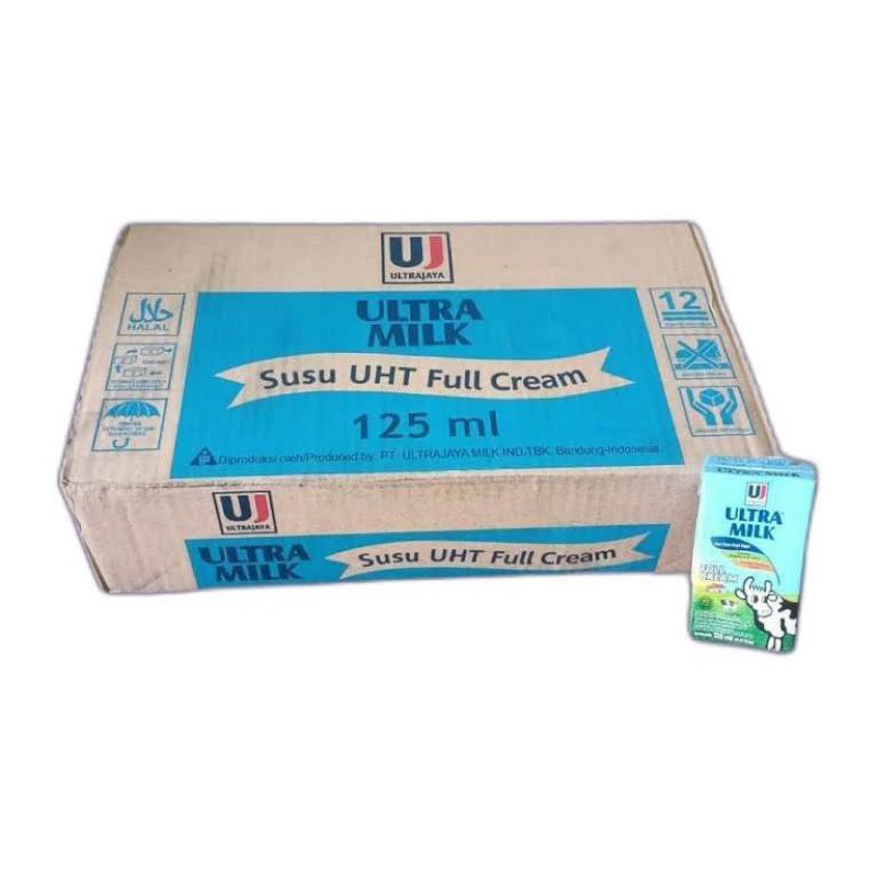 Jual Susu Ultra Milk 125 ml Full Cream 1 dus isi 40 | Shopee Indonesia