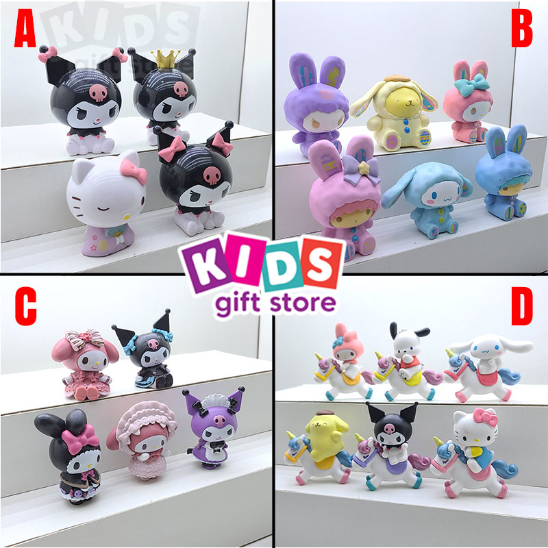 Jual My Melody Kuromi Hello Kitty Figure Set - Mainan Figur | Shopee ...
