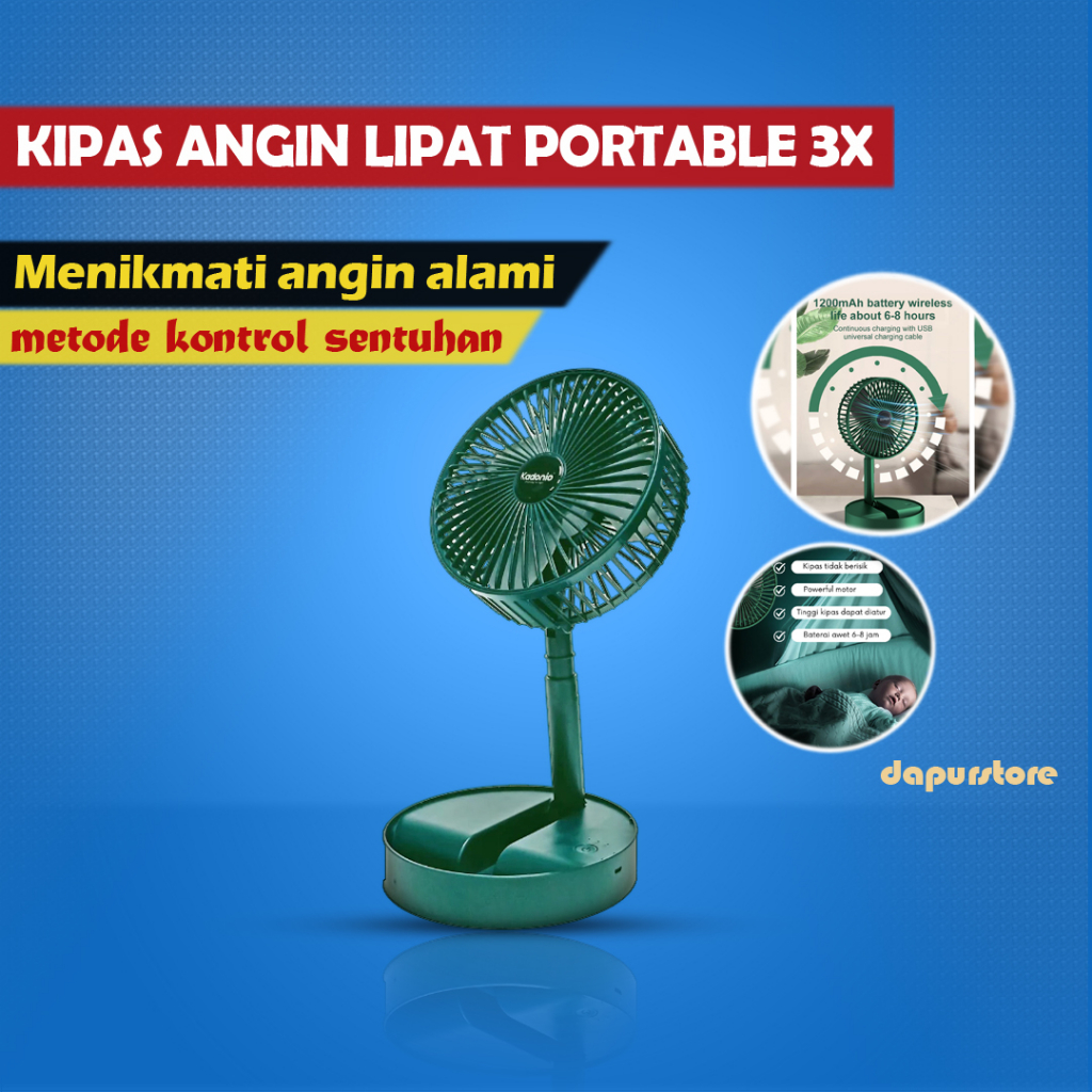 Jual Kipas Angin Lipat Mini Meja Portable USB Charger Bisa Putar 180 ...