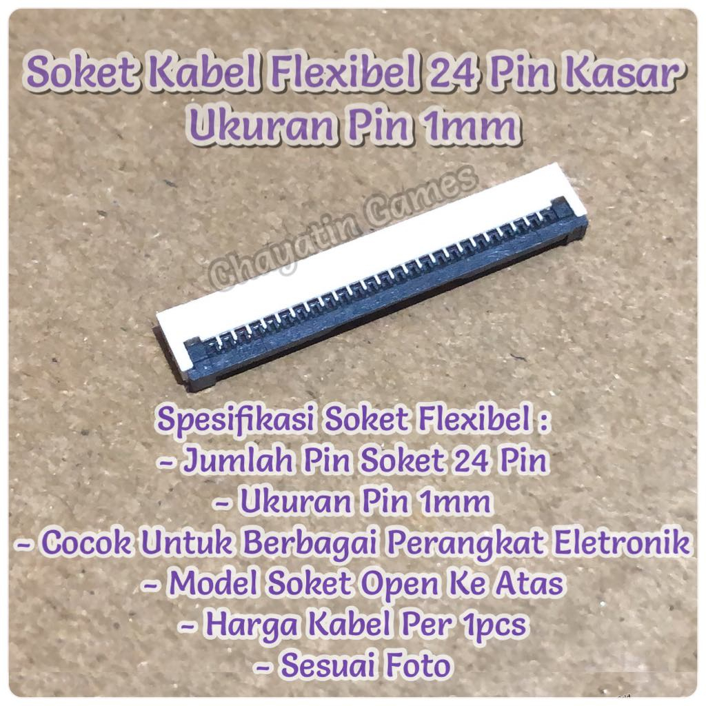 Jual Soket Kabel Flexibel 24 Pin Kasar Ukuran Pin 1mm | Shopee Indonesia